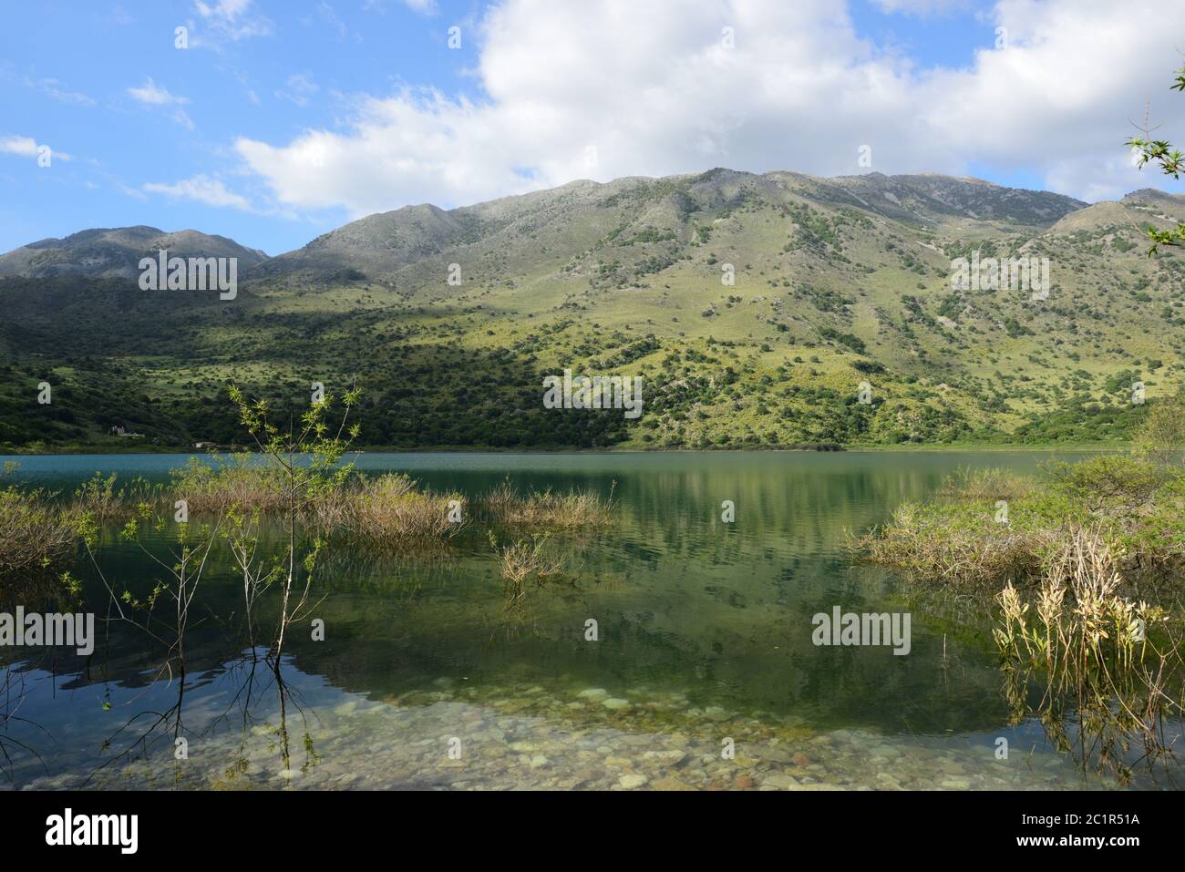 Kournas lake on Crete, Greece Stock Photo - Alamy