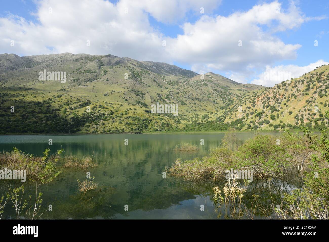 Kournas lake on Crete, Greece Stock Photo - Alamy