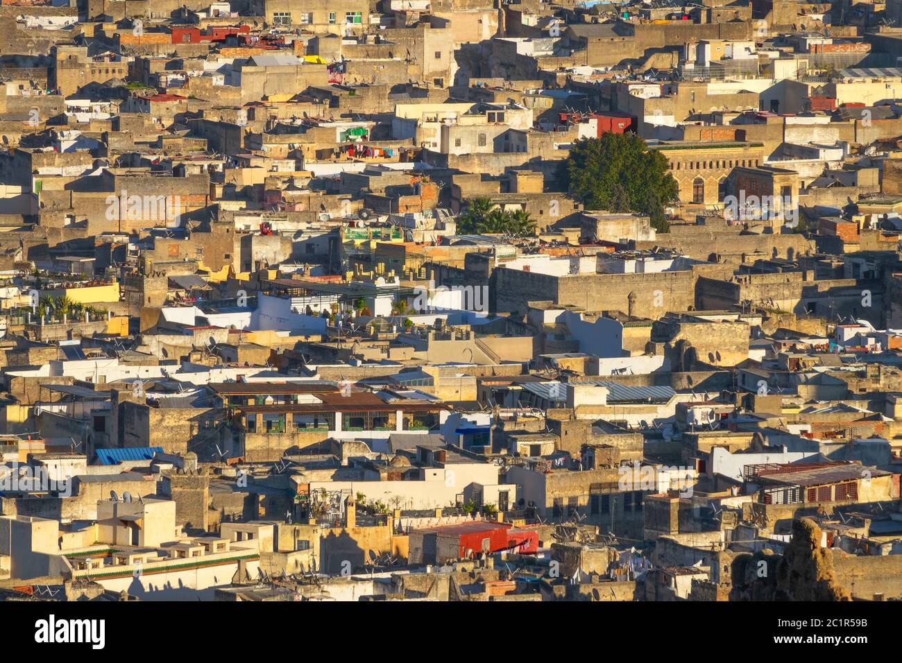 Aerial view of old Medina in Fes Morocco Stock Photo - Alamy