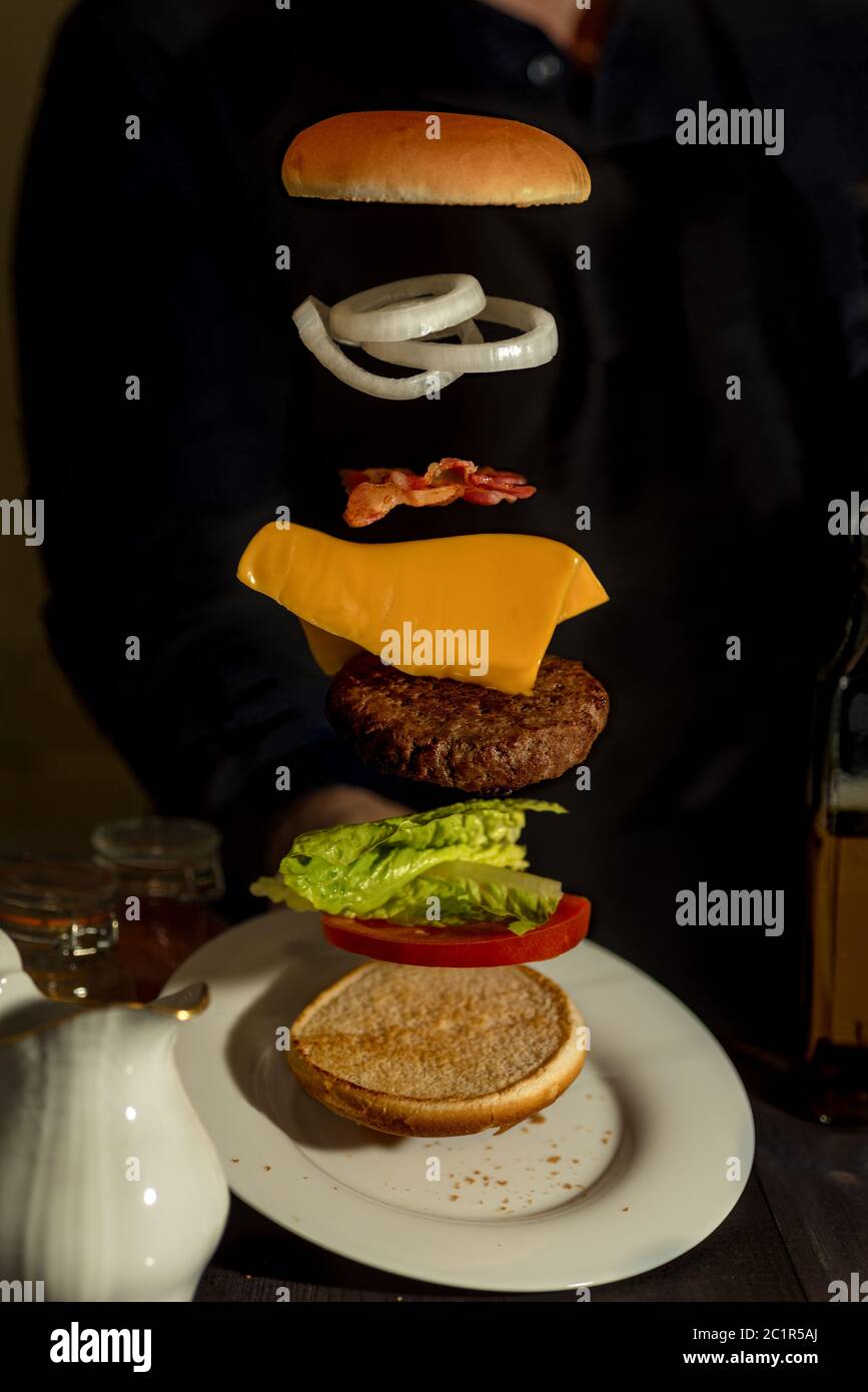 Fresh sandwich flying ingredients hi-res stock photography and images ...