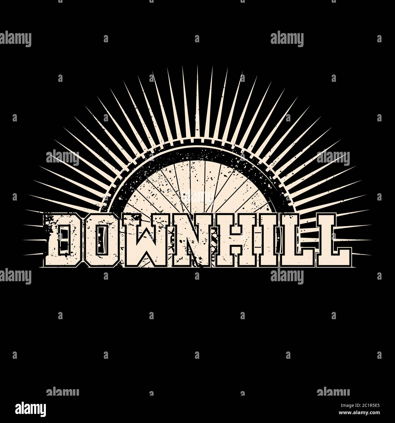 Downhill. Grunge style wheel with rays Stock Vector Image & Art - Alamy