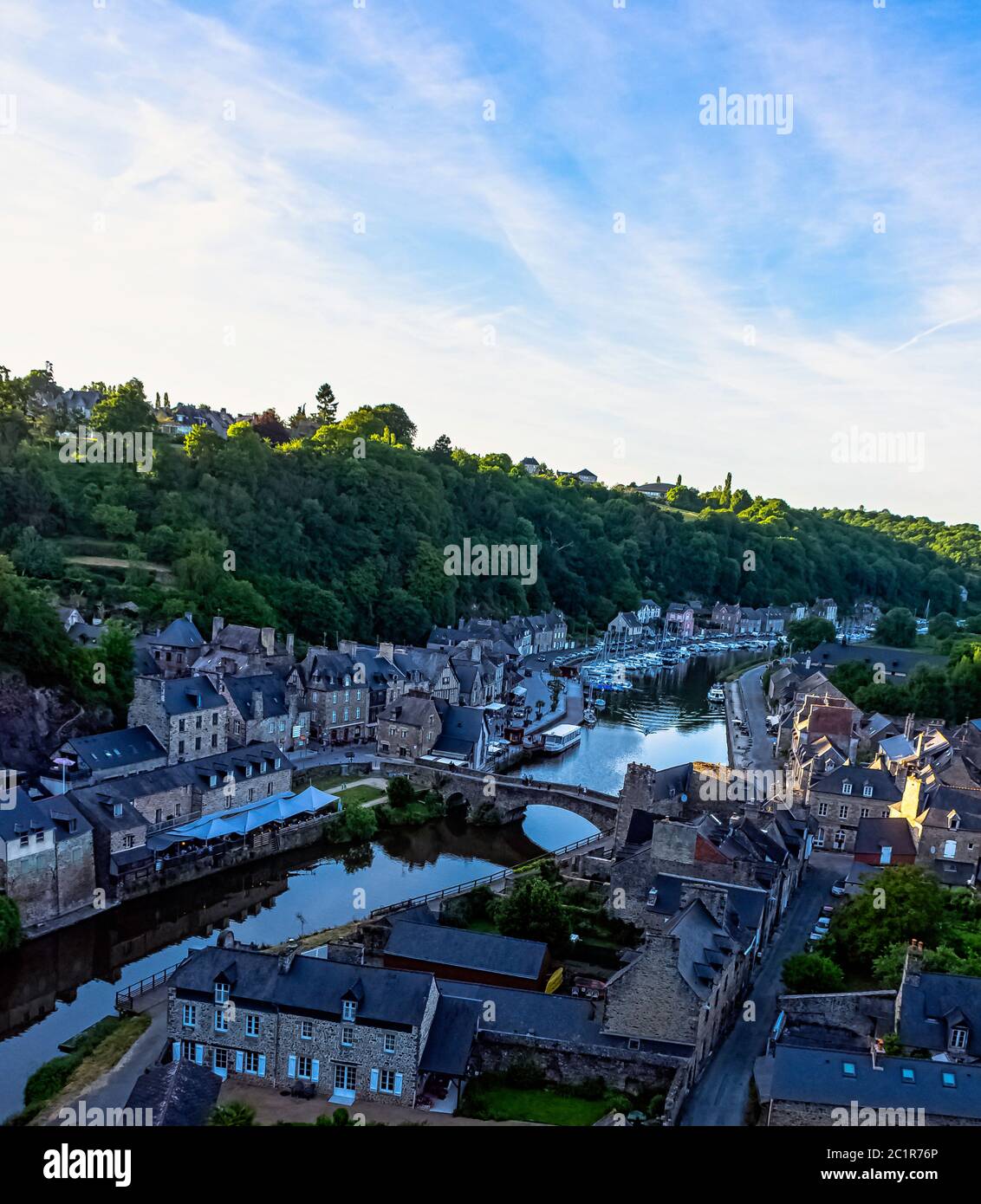 Aerial view of Port of Dinan - Dinan, Brittany, France Stock Photo - Alamy
