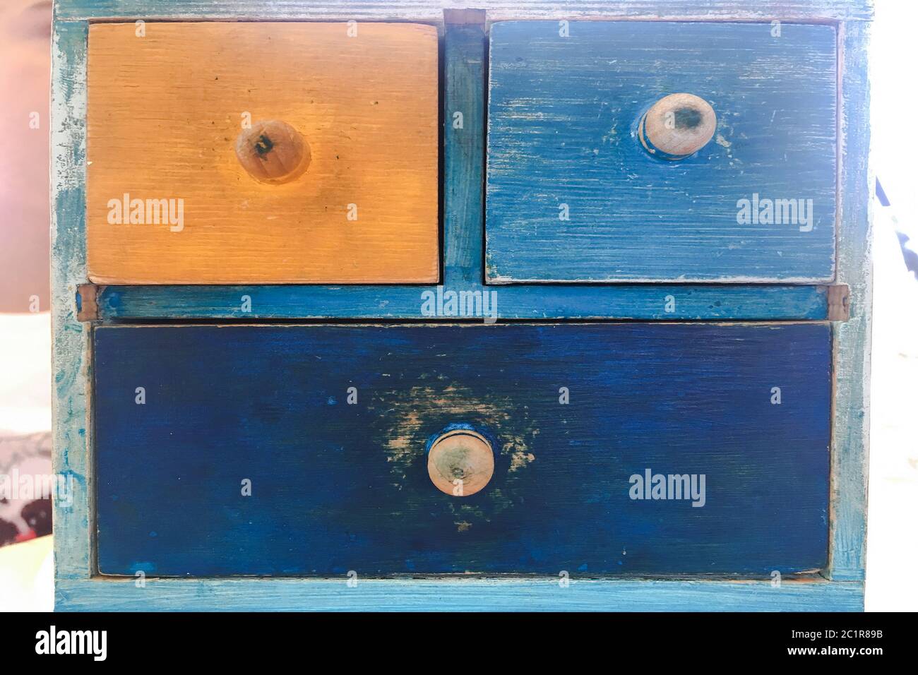 Vintage green wooden cabinet hi-res stock photography and images - Alamy