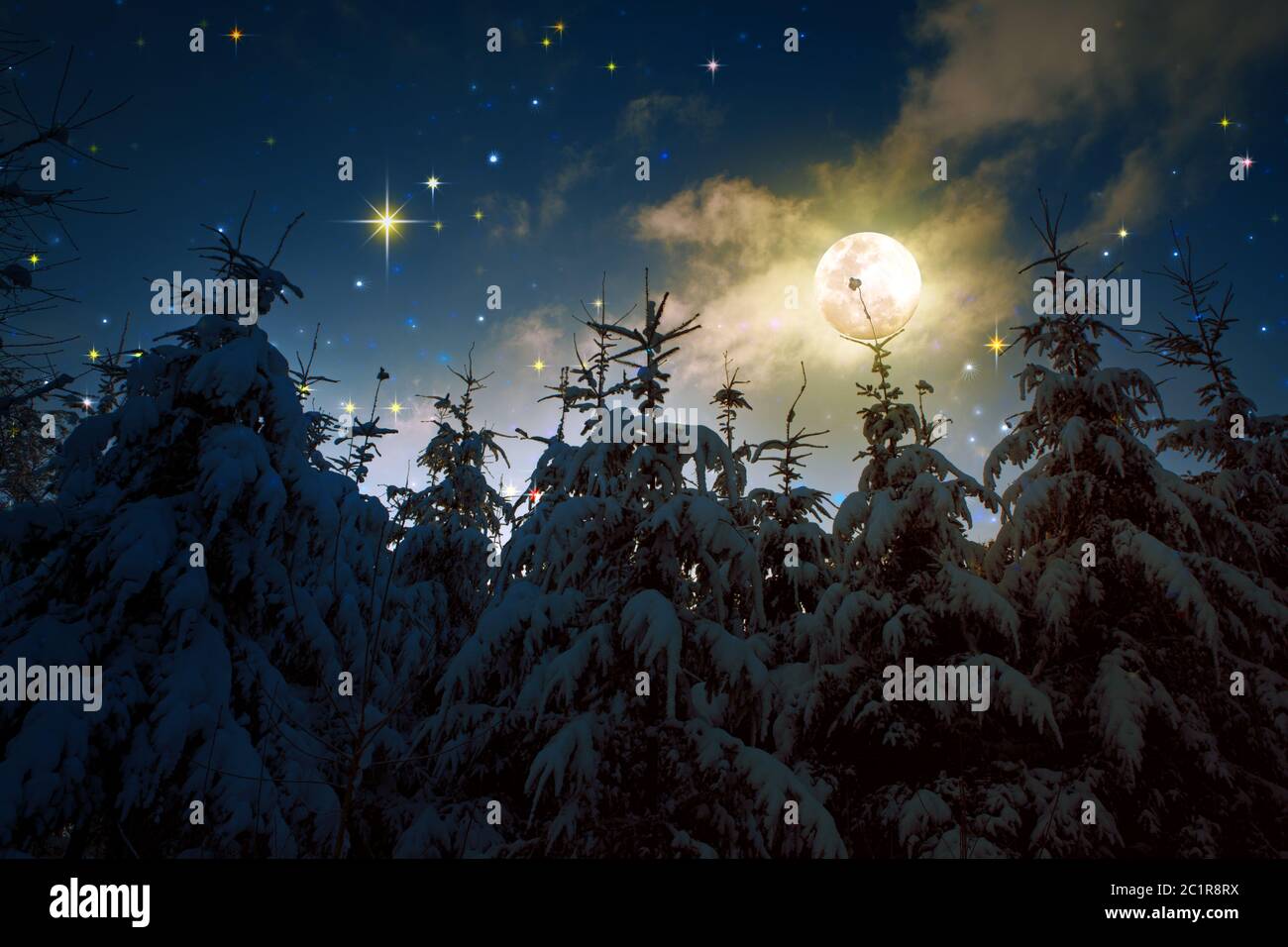 Full moon landscape trees hi-res stock photography and images - Alamy