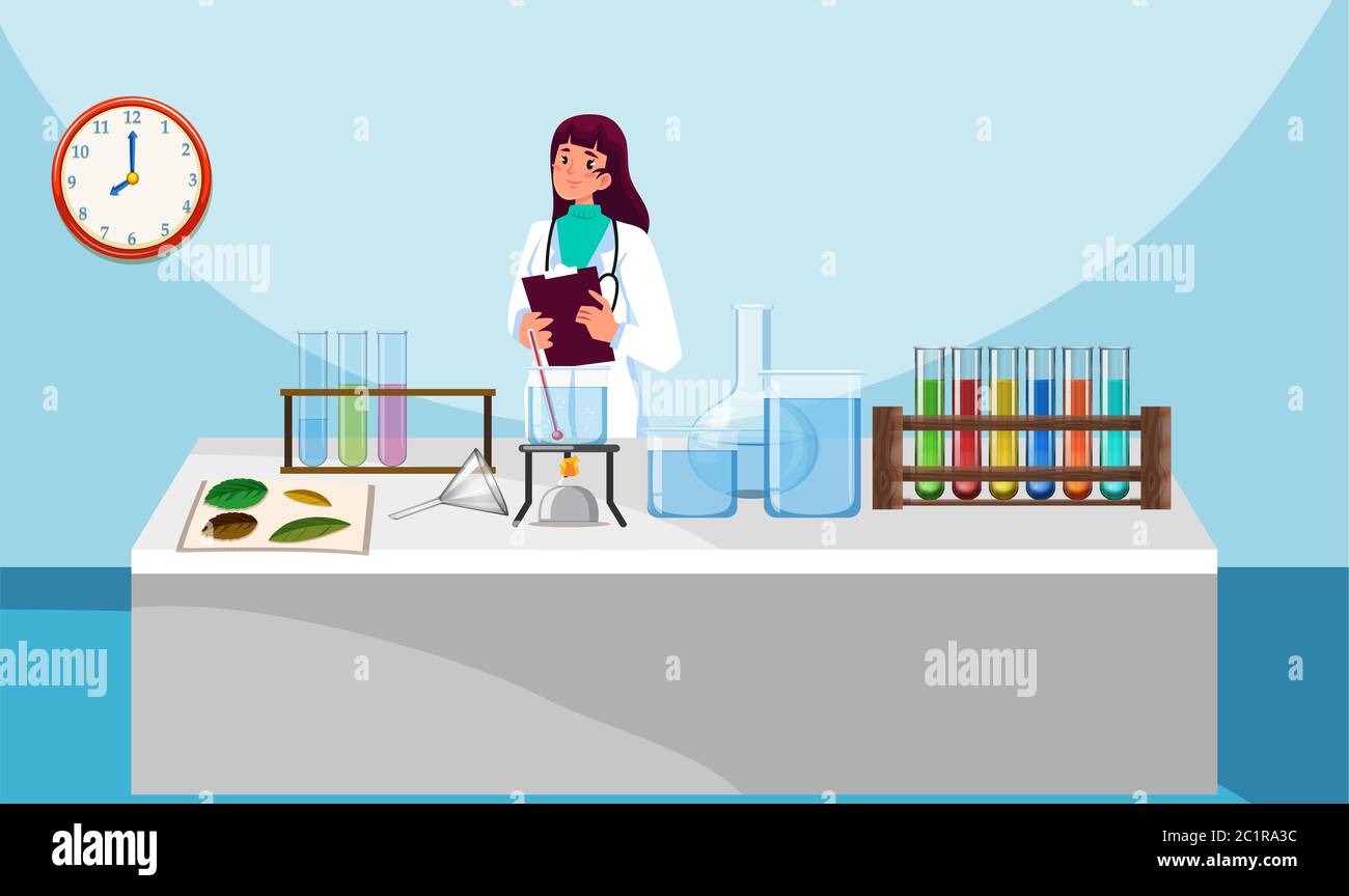 Woman in coat lab Stock Vector Images - Alamy