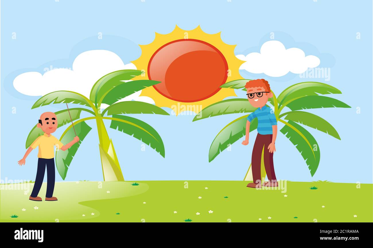 Two women in sun Stock Vector Images - Alamy