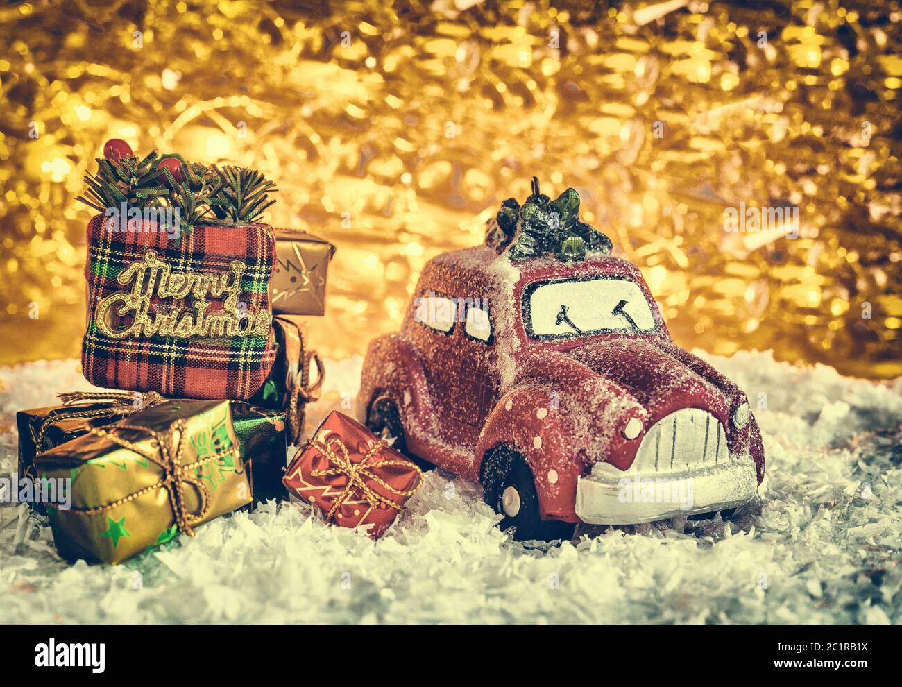 Christmas holiday, miniature car Stock Photo - Alamy