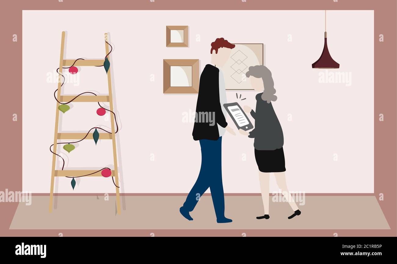 Cartoon couple talking hi-res stock photography and images - Alamy
