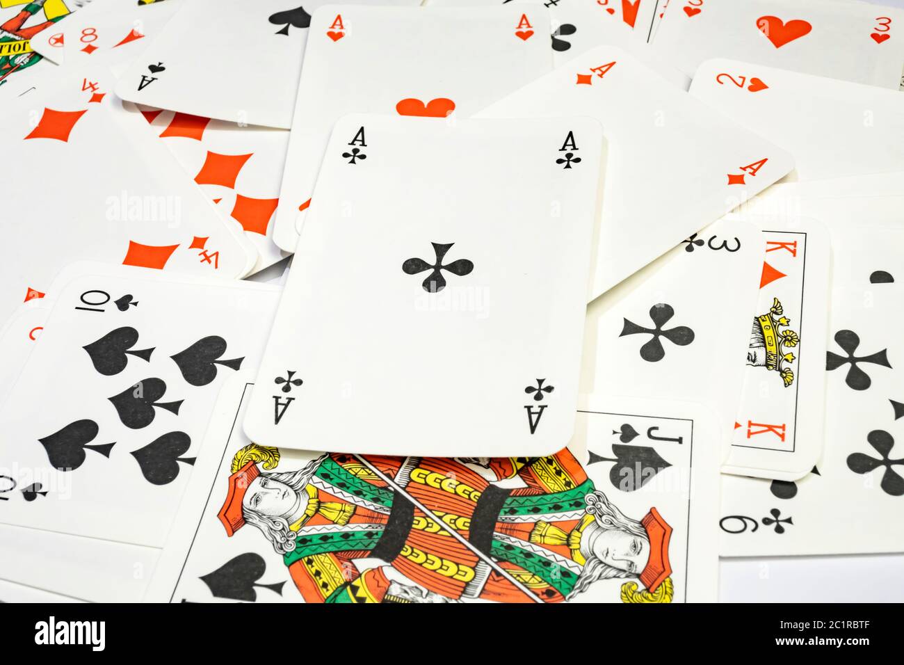 close up playing cards on white background Stock Photo - Alamy