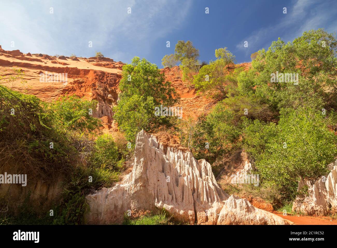 Beautiful red sand dune and sand formation in different colors Stock ...