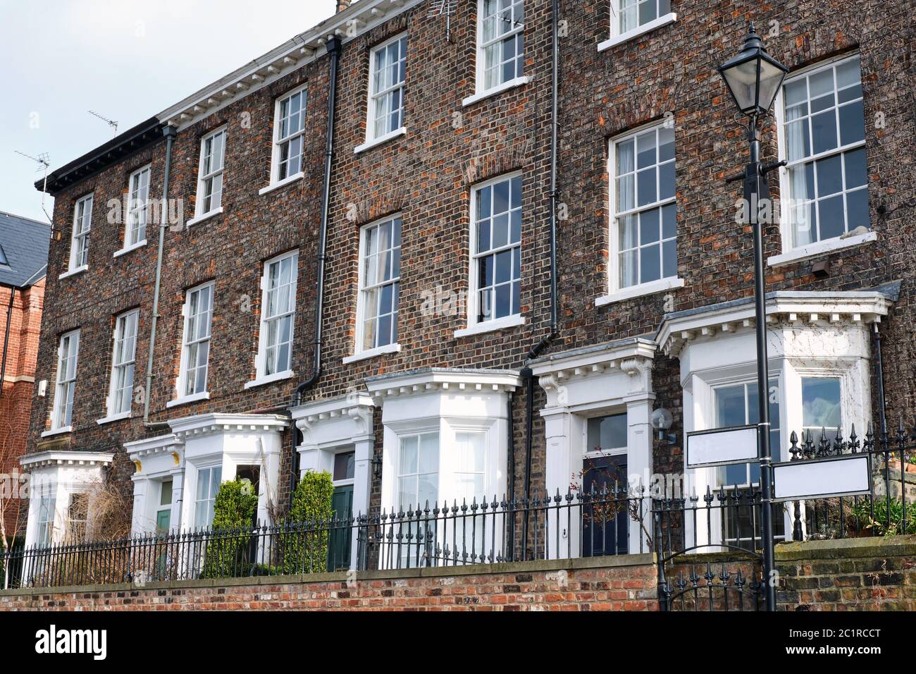 British detached houses built with red clinker bricks seen in York ...