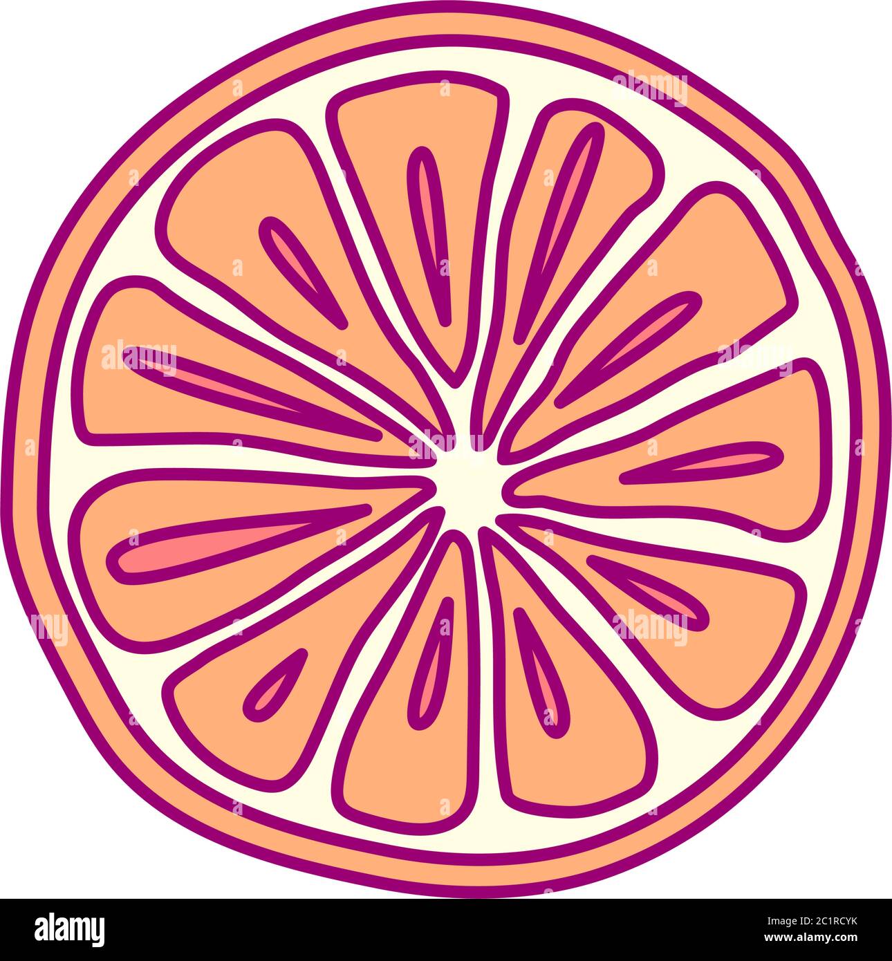 vector cute drawn fruit clip art citrus Stock Vector Image & Art - Alamy