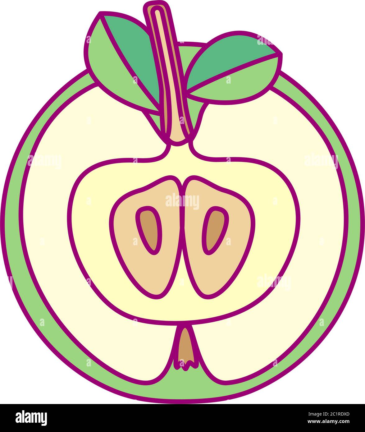 vector cute drawn fruit clip art apple Stock Vector Image & Art - Alamy