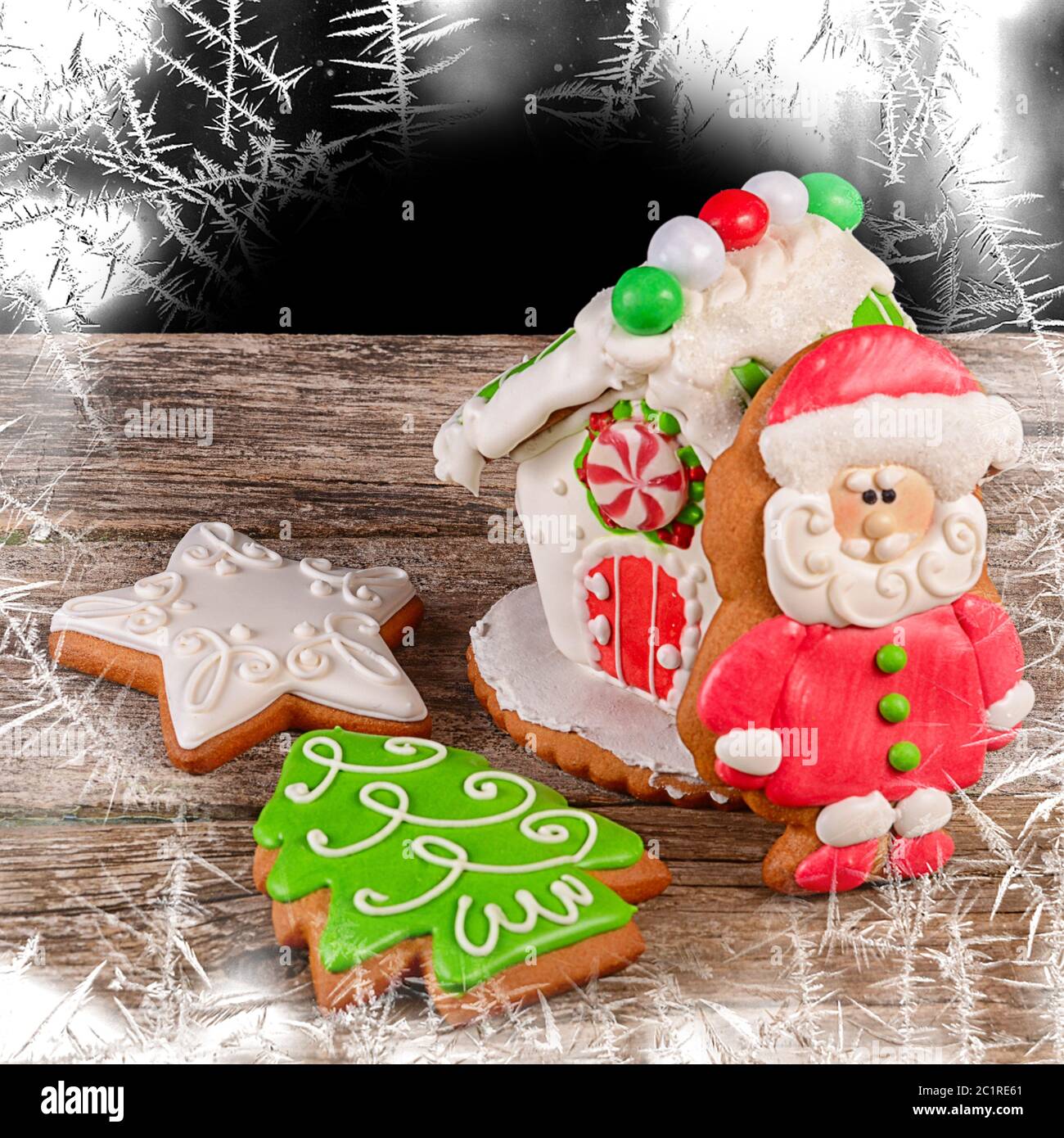 Gingerbread house on dark hi-res stock photography and images - Alamy