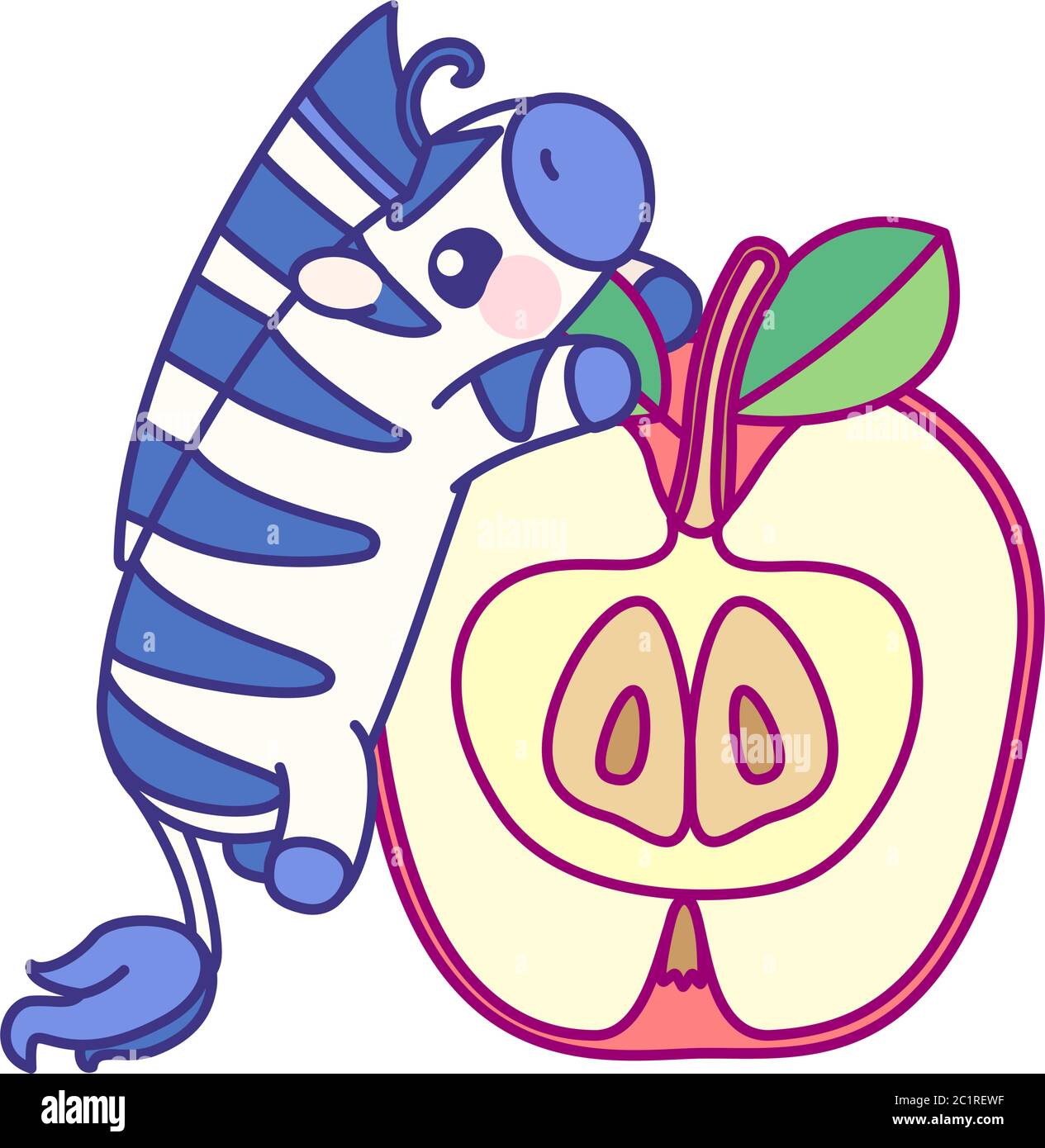 vector flat striped baby zebra on apple Stock Vector Image & Art - Alamy