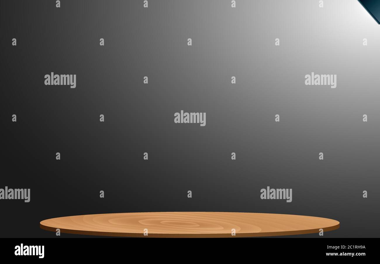 wooden table with spotlight in studio room Stock Vector Image & Art - Alamy