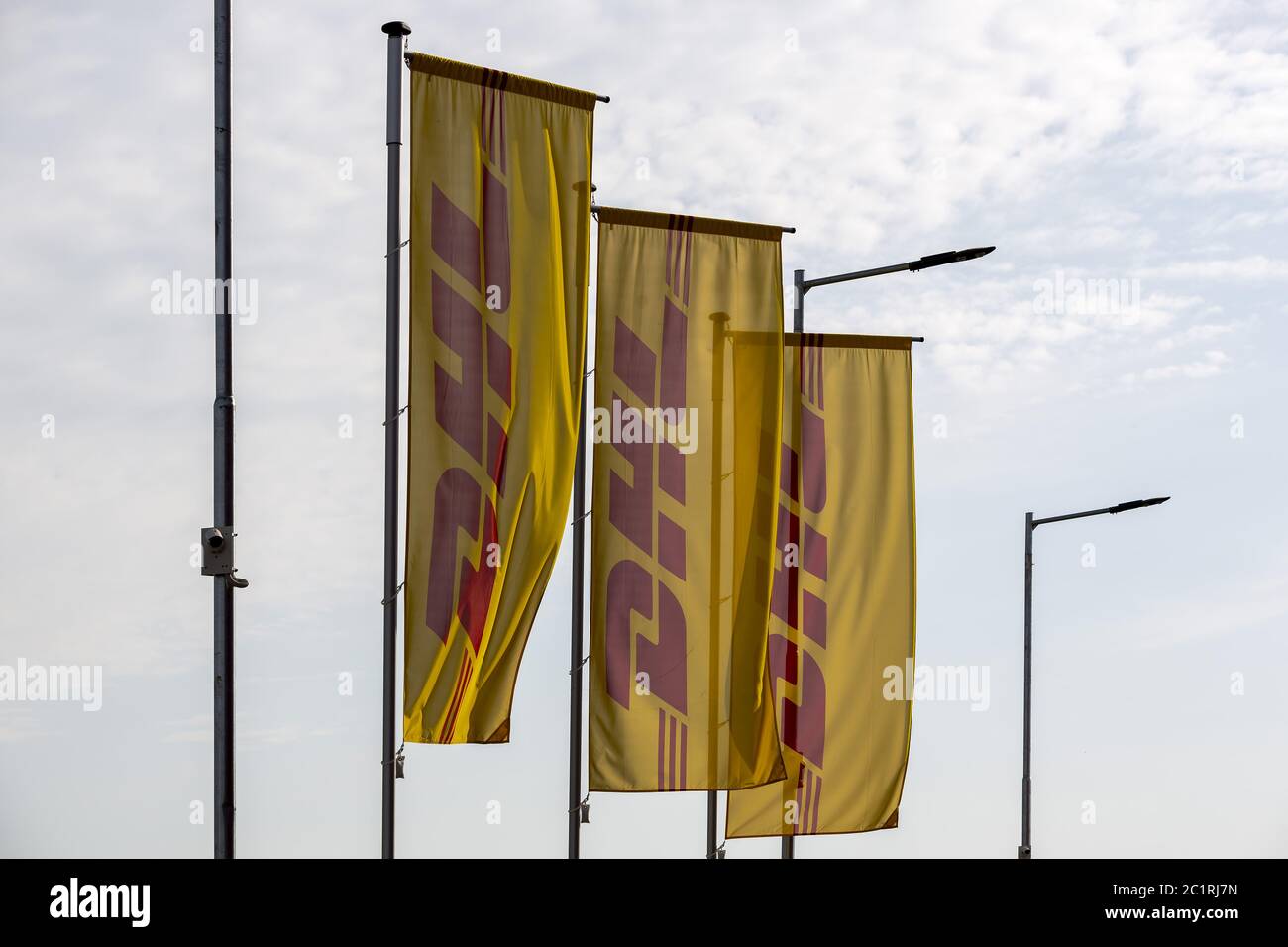DHL Express flags Stock Photo - Alamy