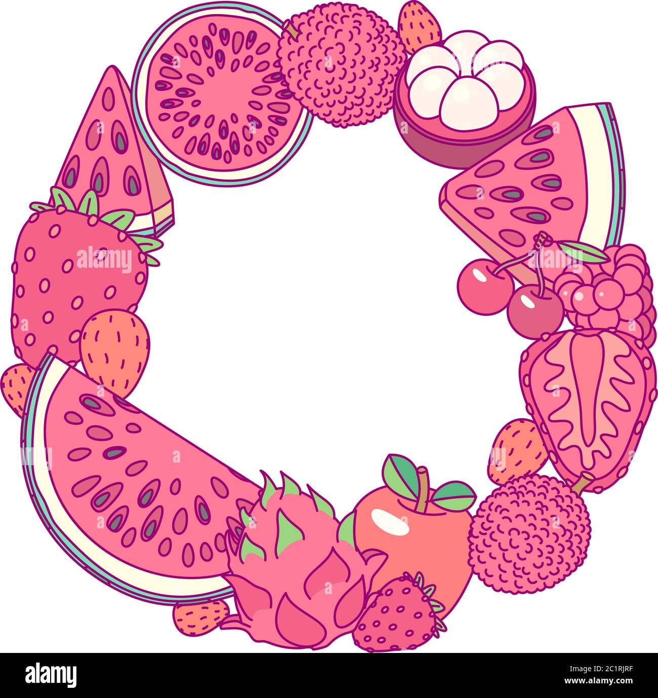 vector fruit circle border frame clip art Stock Vector Image & Art - Alamy