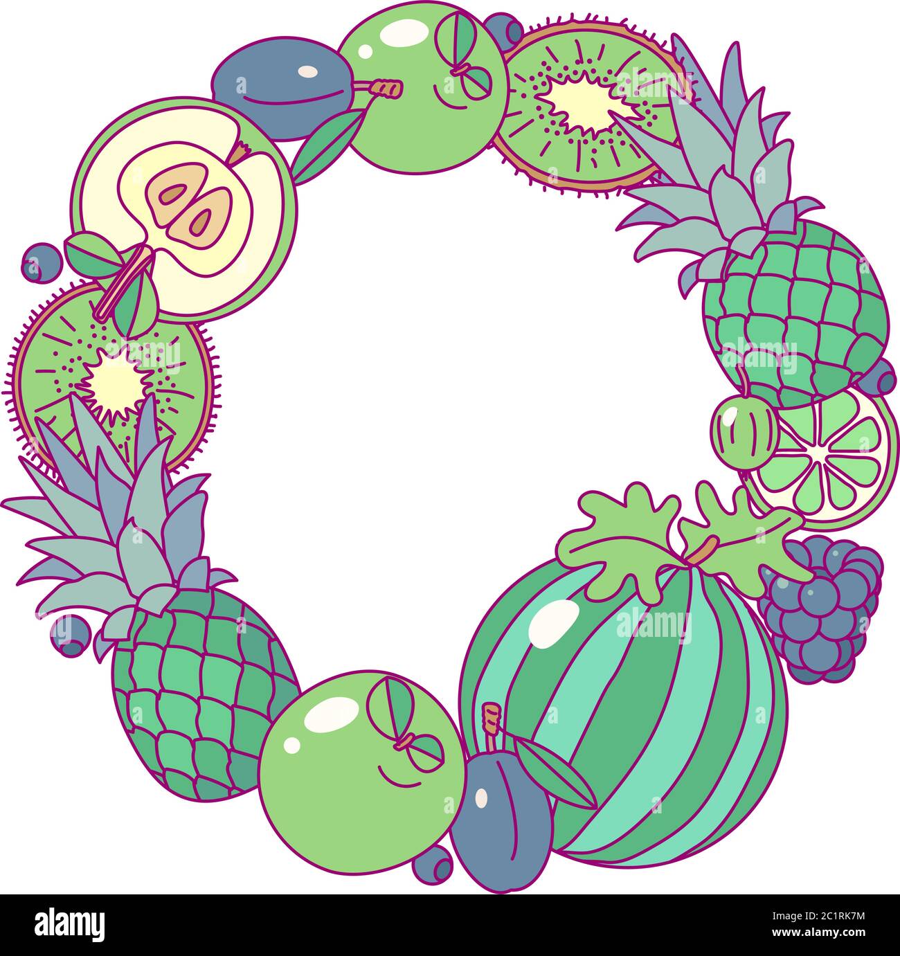 Pear vector frame Cut Out Stock Images & Pictures - Alamy