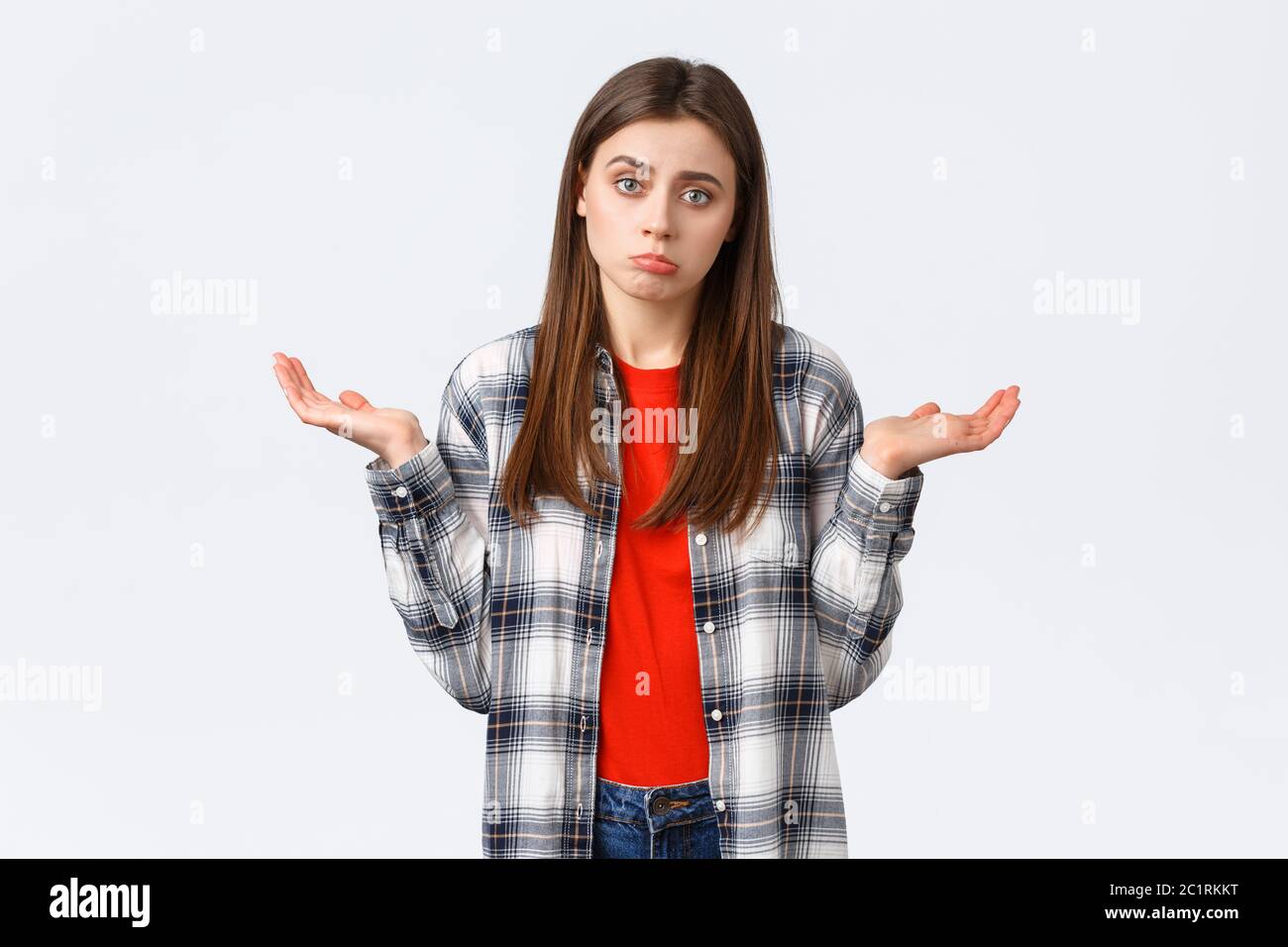 Lifestyle, different emotions, leisure activities concept. Reluctant ...