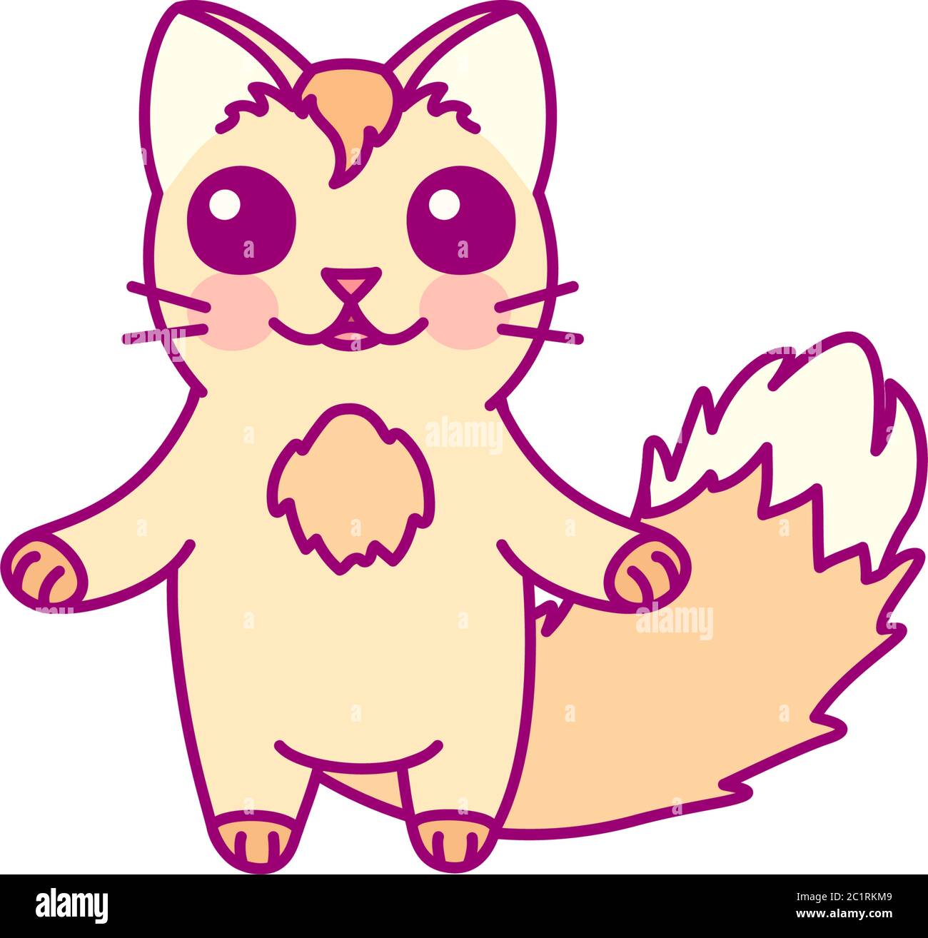 vector cute cartoon little cat. cartoon character Stock Vector Image ...