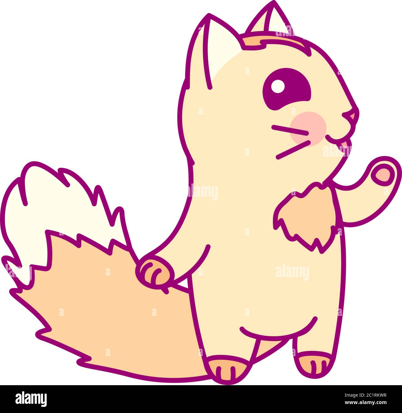 vector cute cartoon little cat. cartoon character Stock Vector Image ...