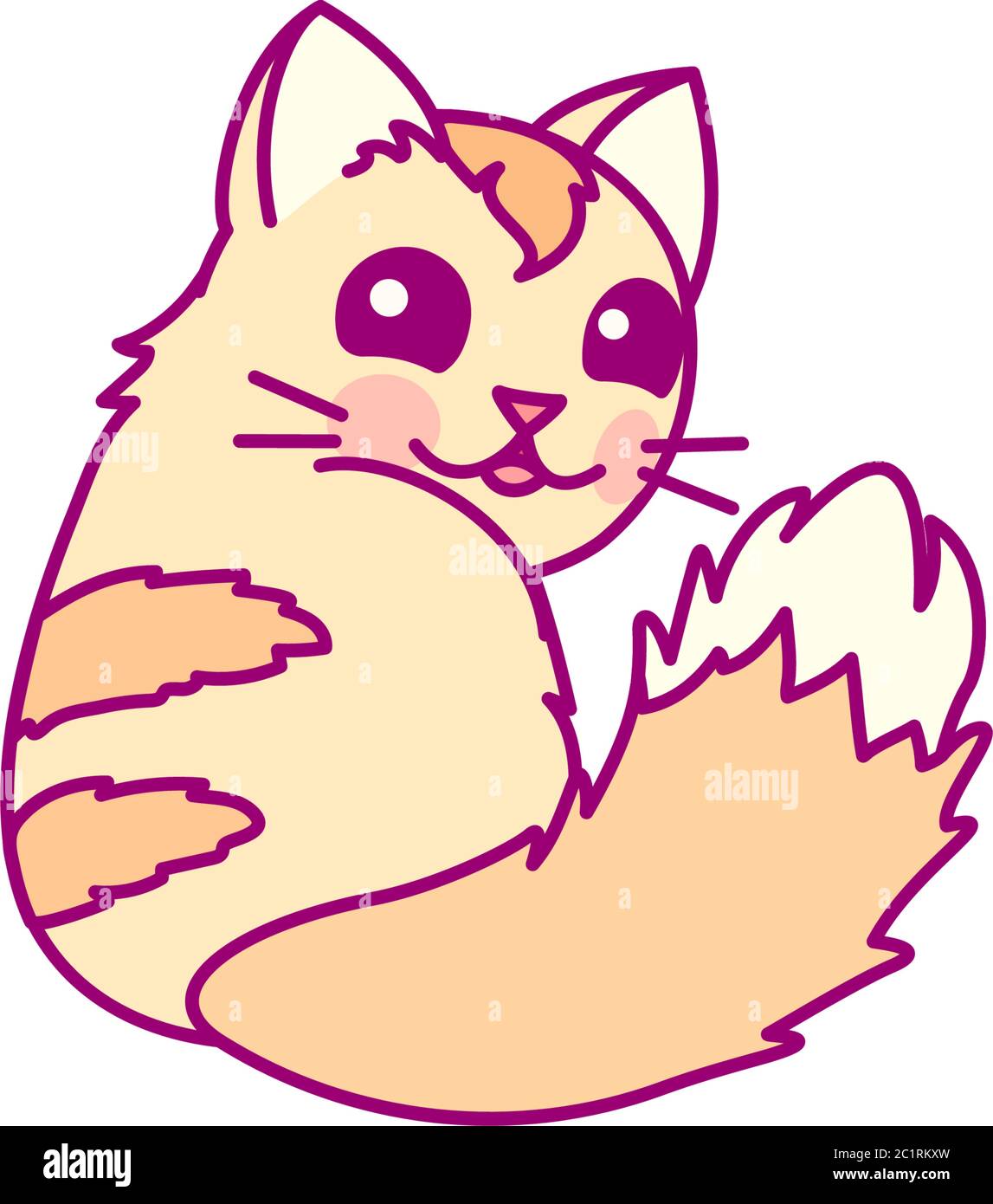 vector cute cartoon little cat. cartoon character Stock Vector Image ...