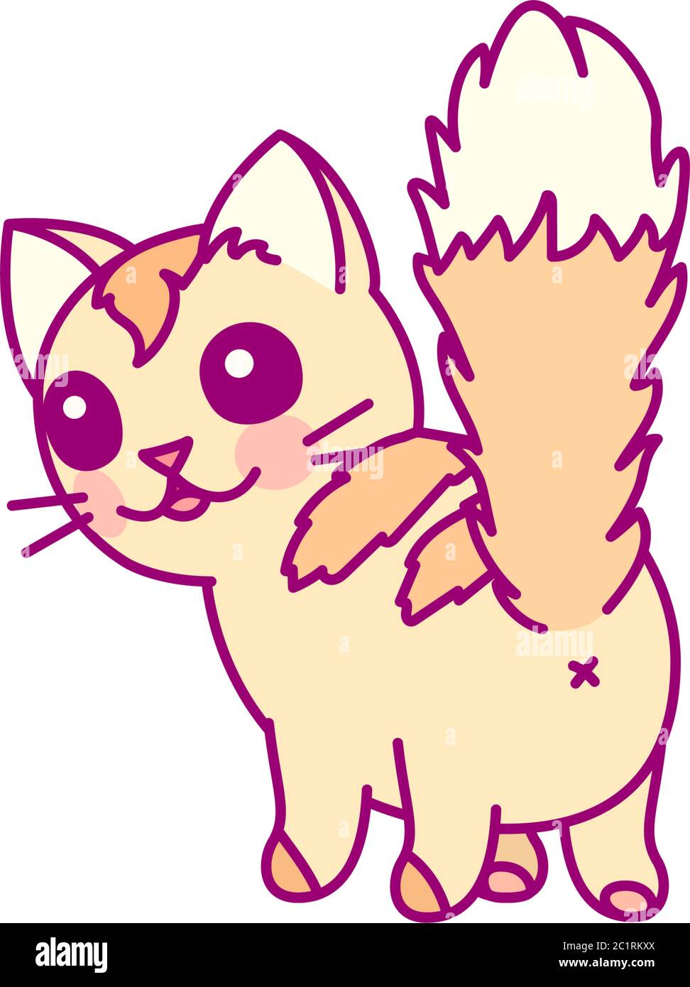 vector cute cartoon little cat. cartoon character Stock Vector Image ...