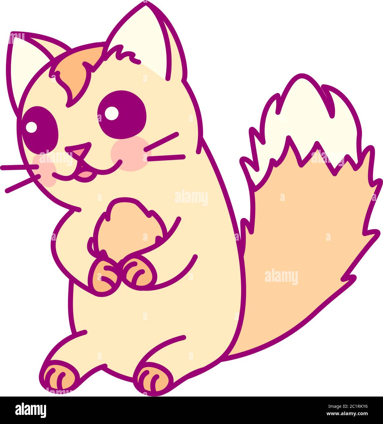 vector cute cartoon little cat. cartoon character Stock Vector Image ...