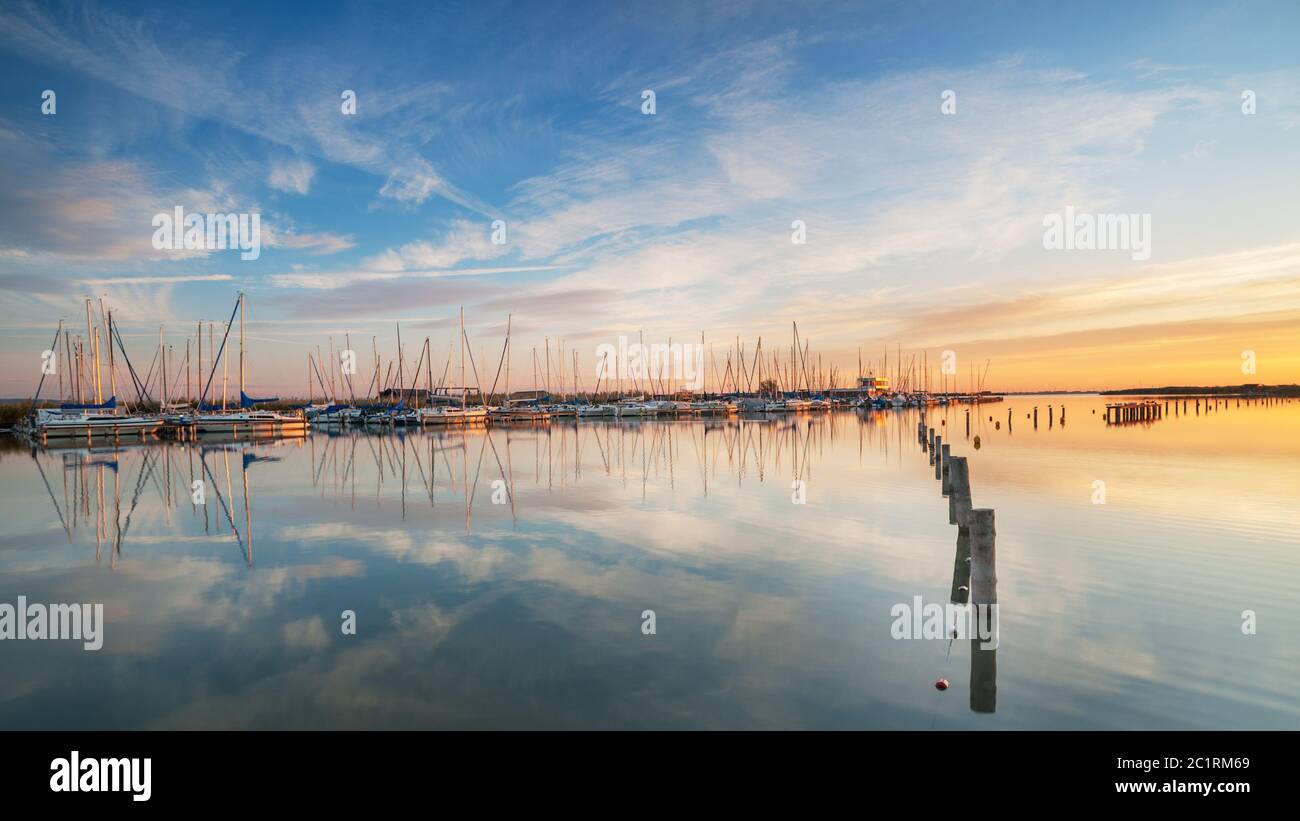 Marina at lake neusiedl in burgenland Stock Photo - Alamy