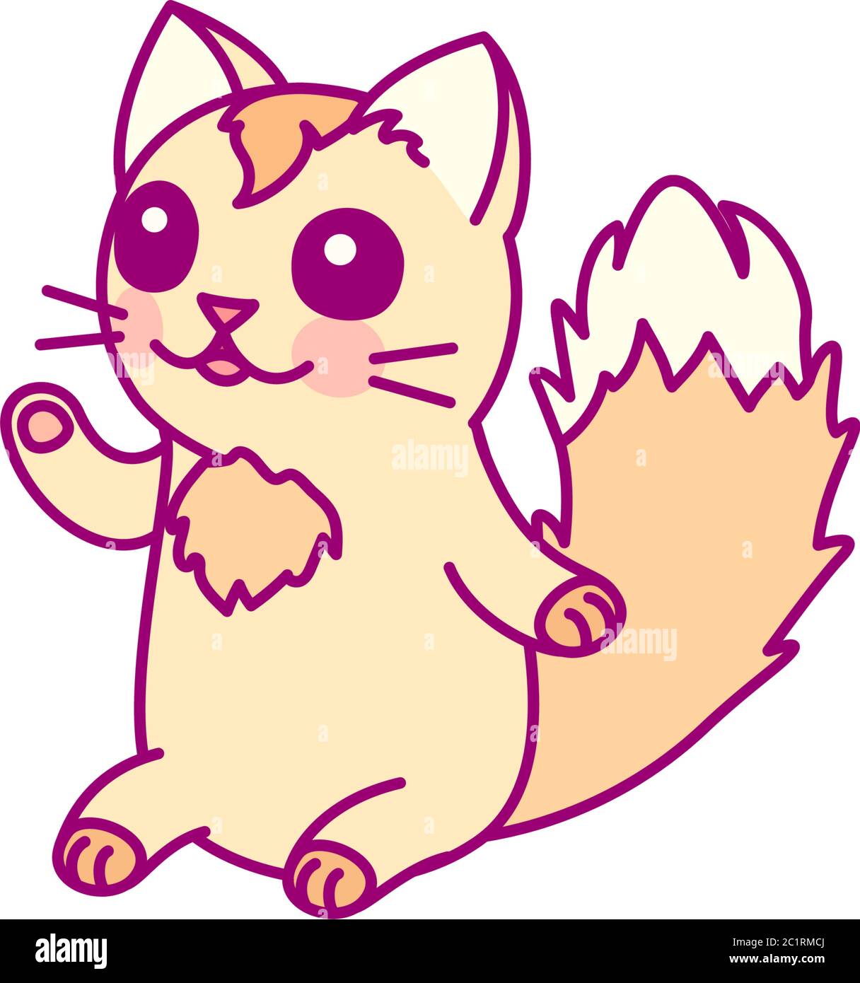 vector cute cartoon little cat. cartoon character Stock Vector Image ...