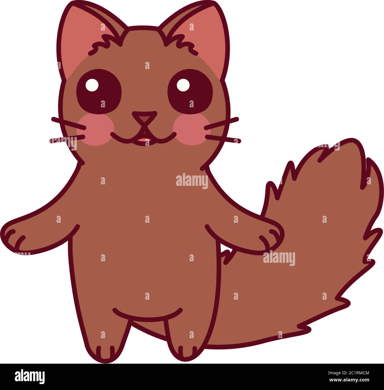 vector cute cartoon little cat. cartoon character Stock Vector Image ...