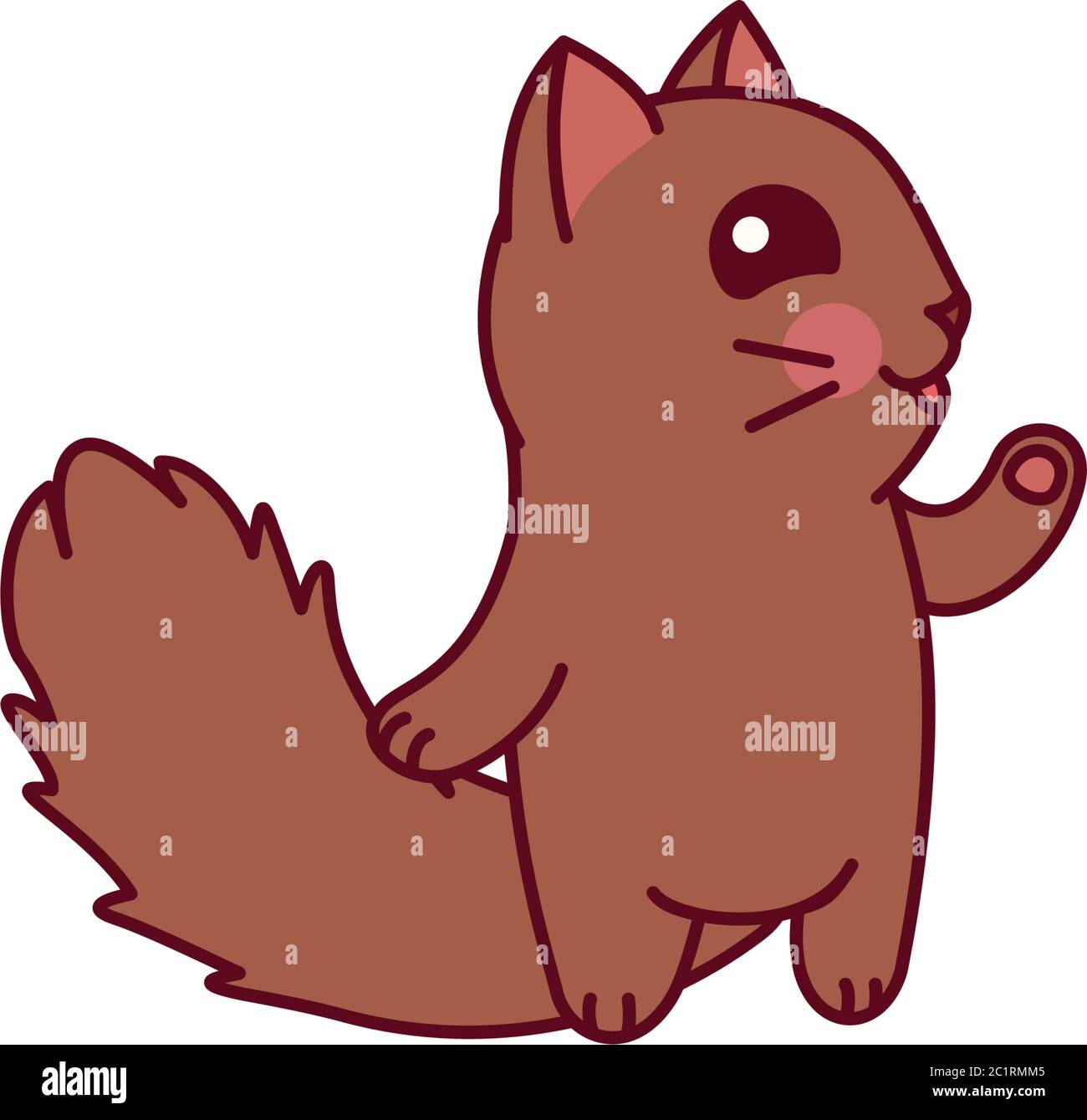 vector cute cartoon little cat. cartoon character Stock Vector Image ...