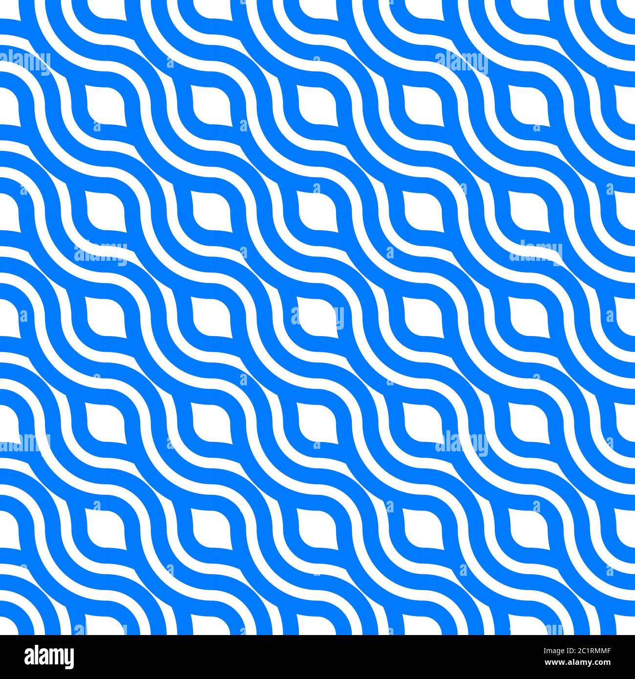 Sea waves seamless geometric abstract blue and white pattern for print ...