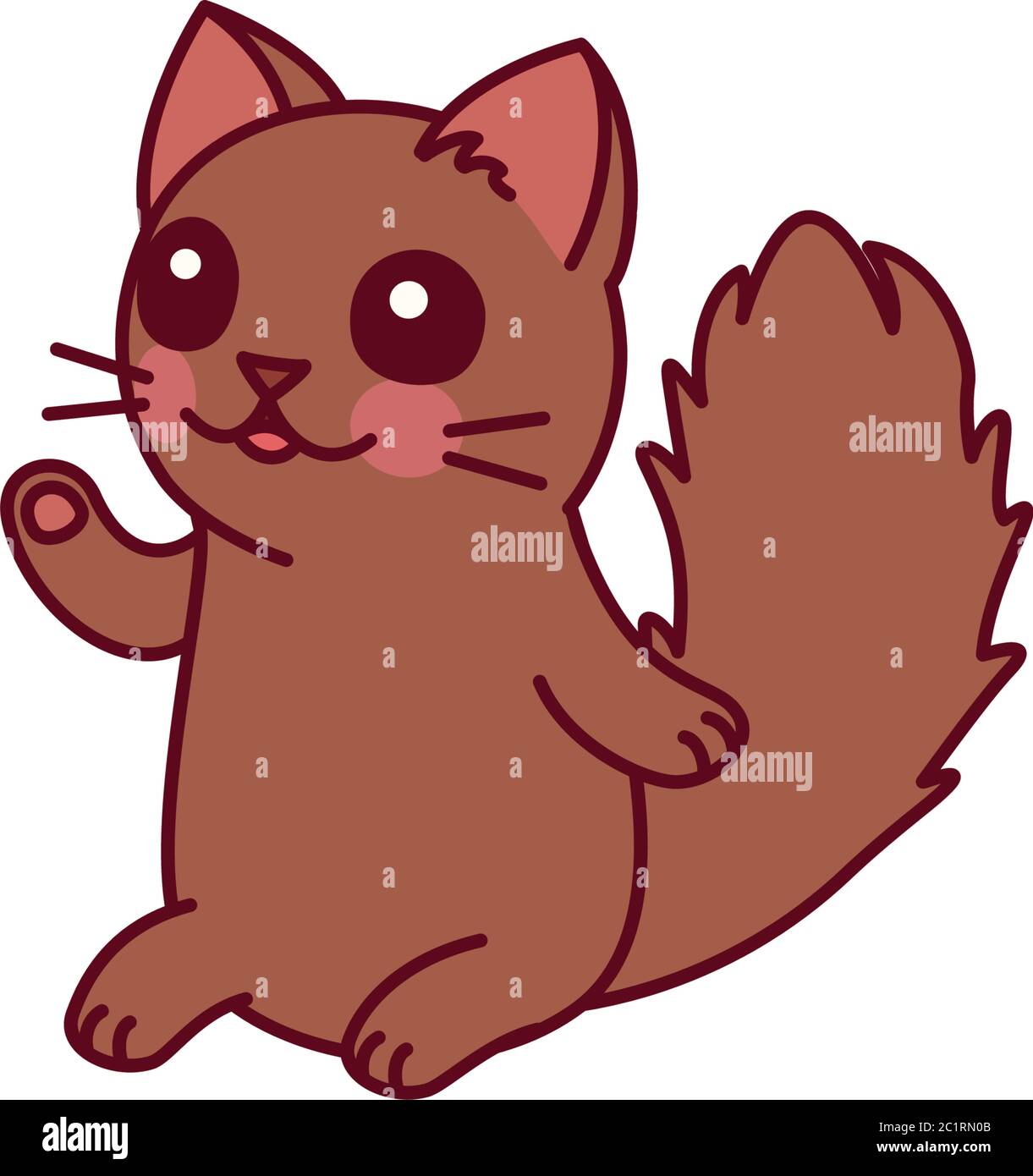 vector cute cartoon little cat. cartoon character Stock Vector Image ...