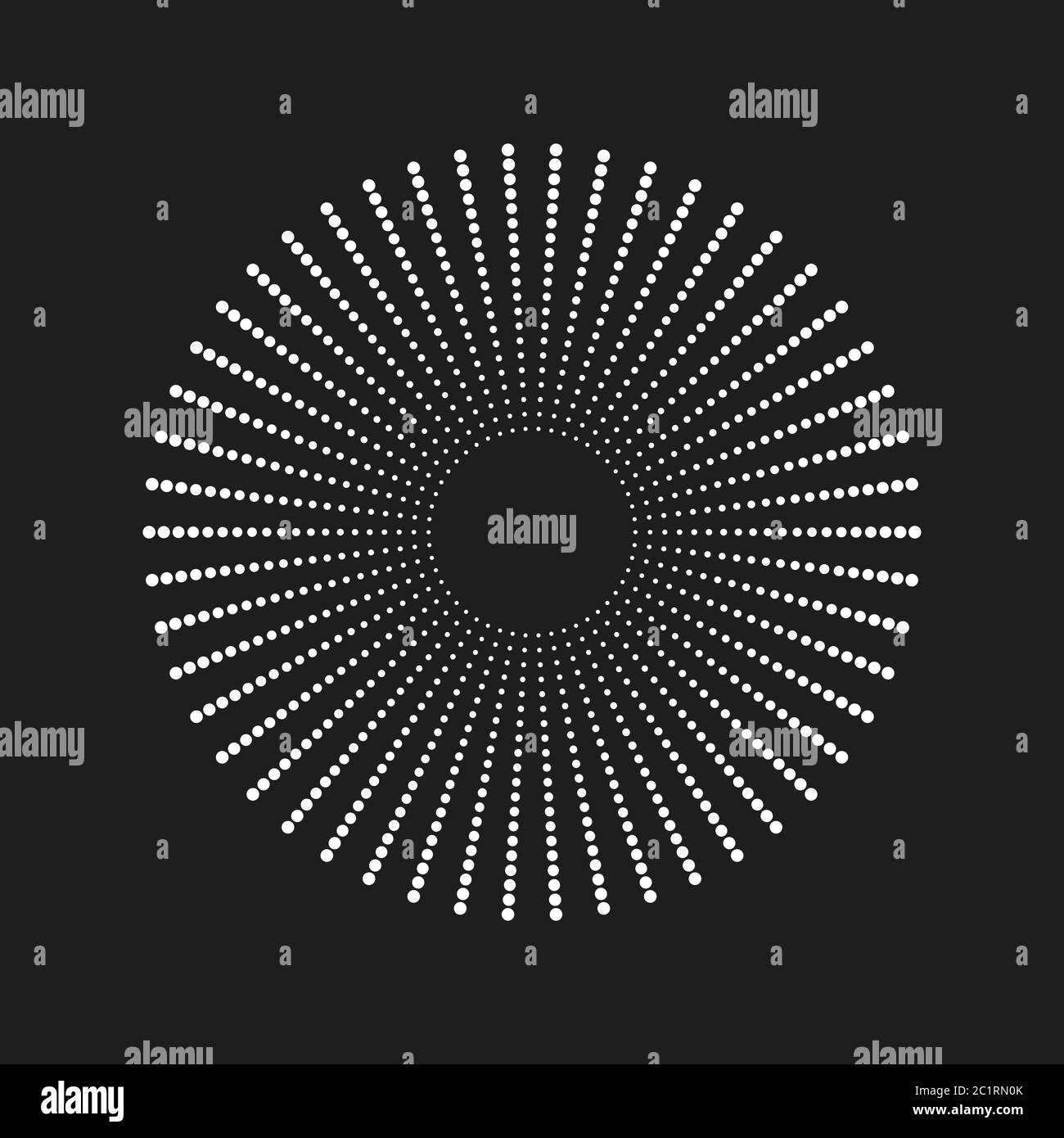Radial design element, burst, sunburst. Circle with halfton. Vector ...