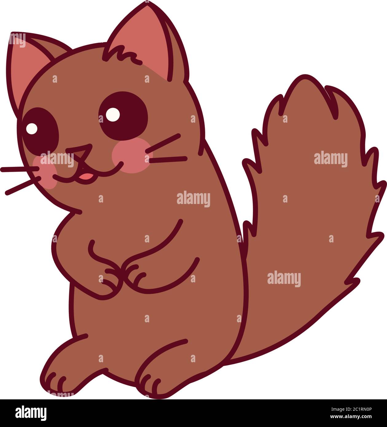 vector cute cartoon little cat. cartoon character Stock Vector Image ...