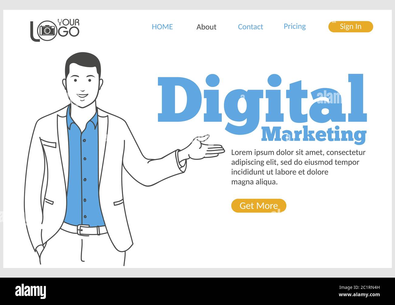 Website creative landing page Stock Vector Images - Alamy