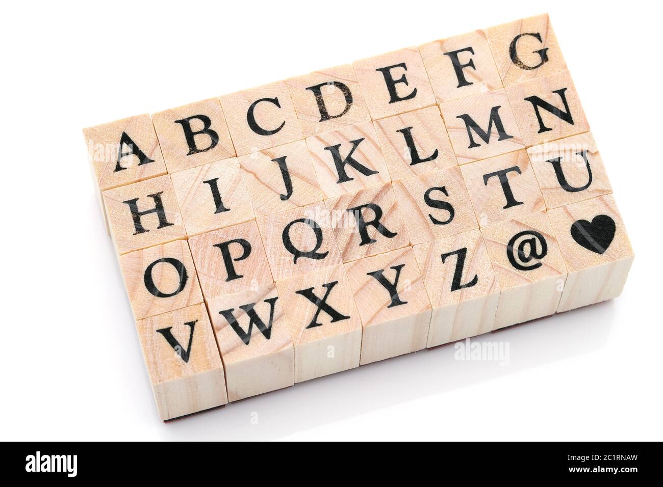 rubber stamps with wooden handle. the alphabet Stock Photo - Alamy