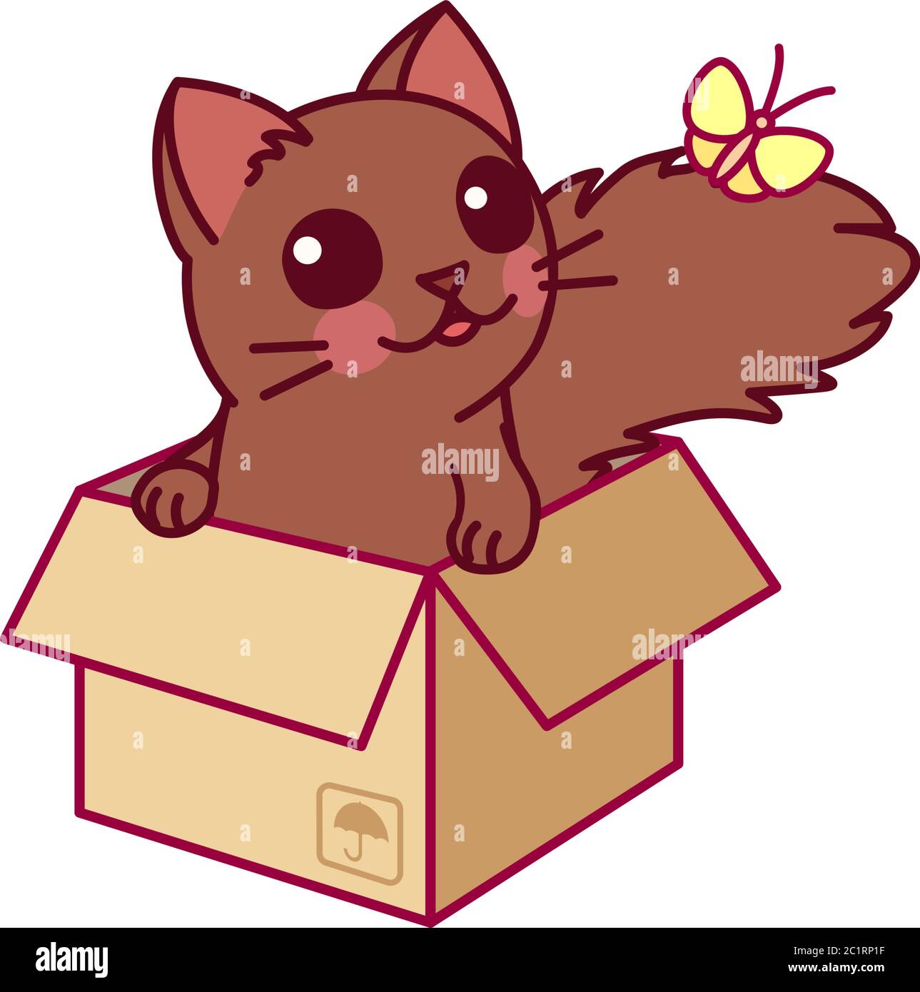 vector cute cartoon little cat. cartoon character Stock Vector Image ...