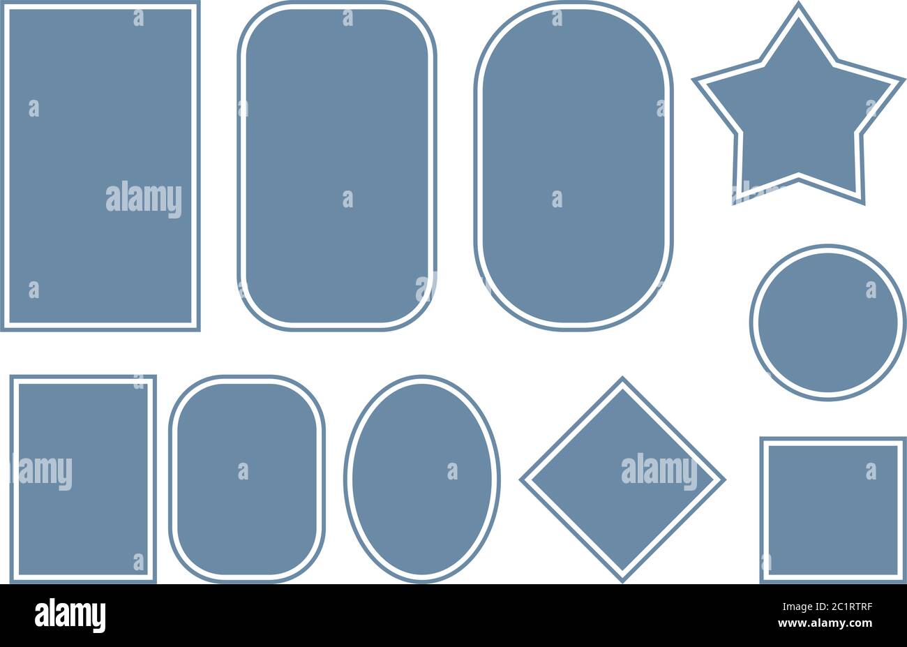 vector geometric label set. Outline frame. Simple design Stock Vector ...