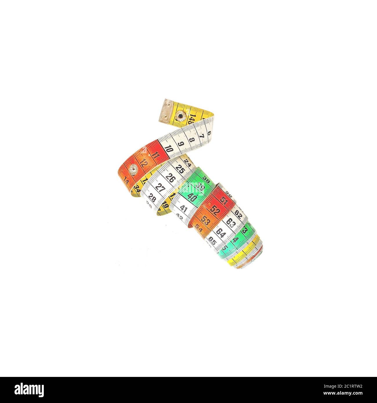 Colorful measuring tape metric system rolled up Stock Photo - Alamy