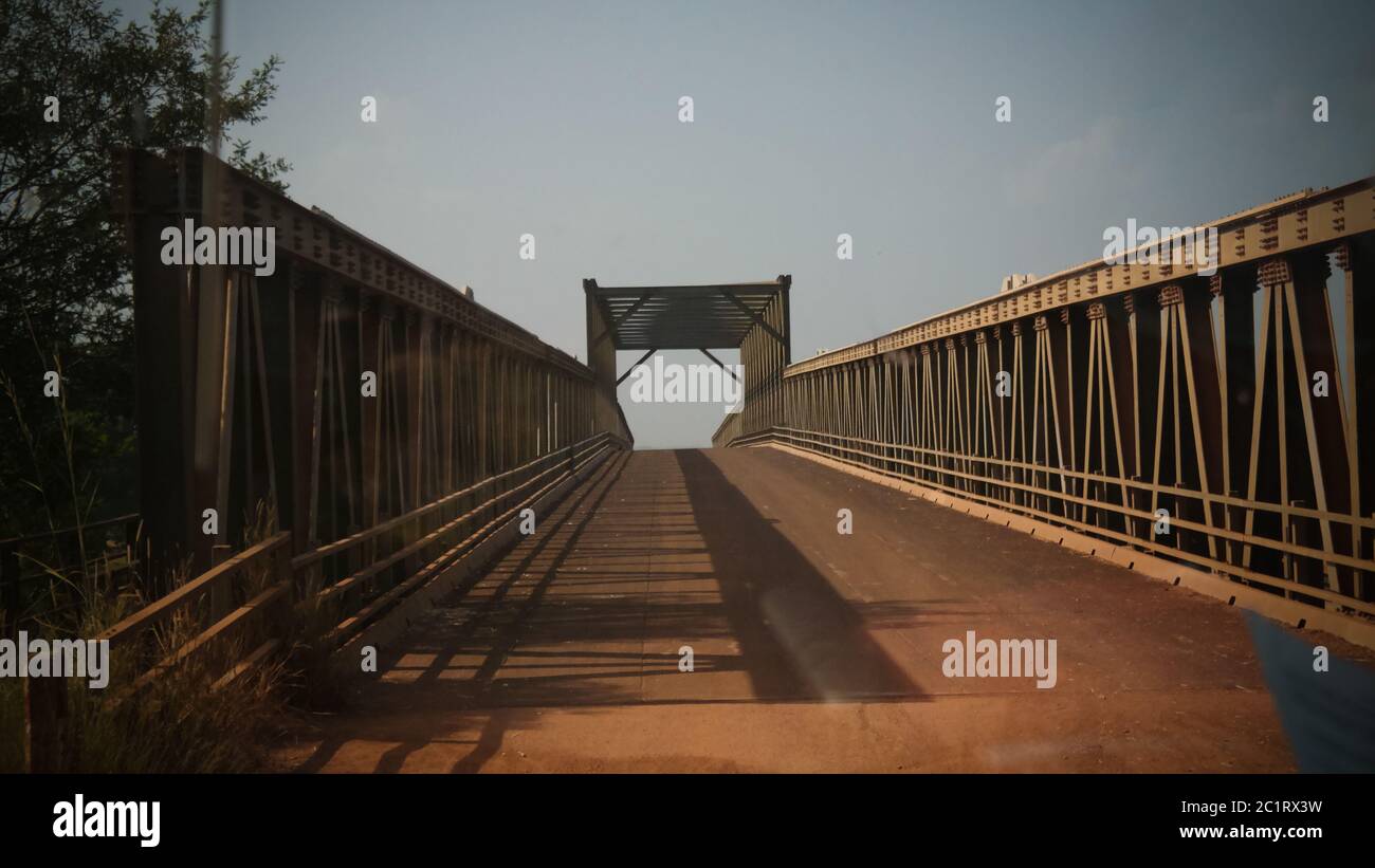 Landscape panorama view to Oti river, tributary of Volta river , and ...