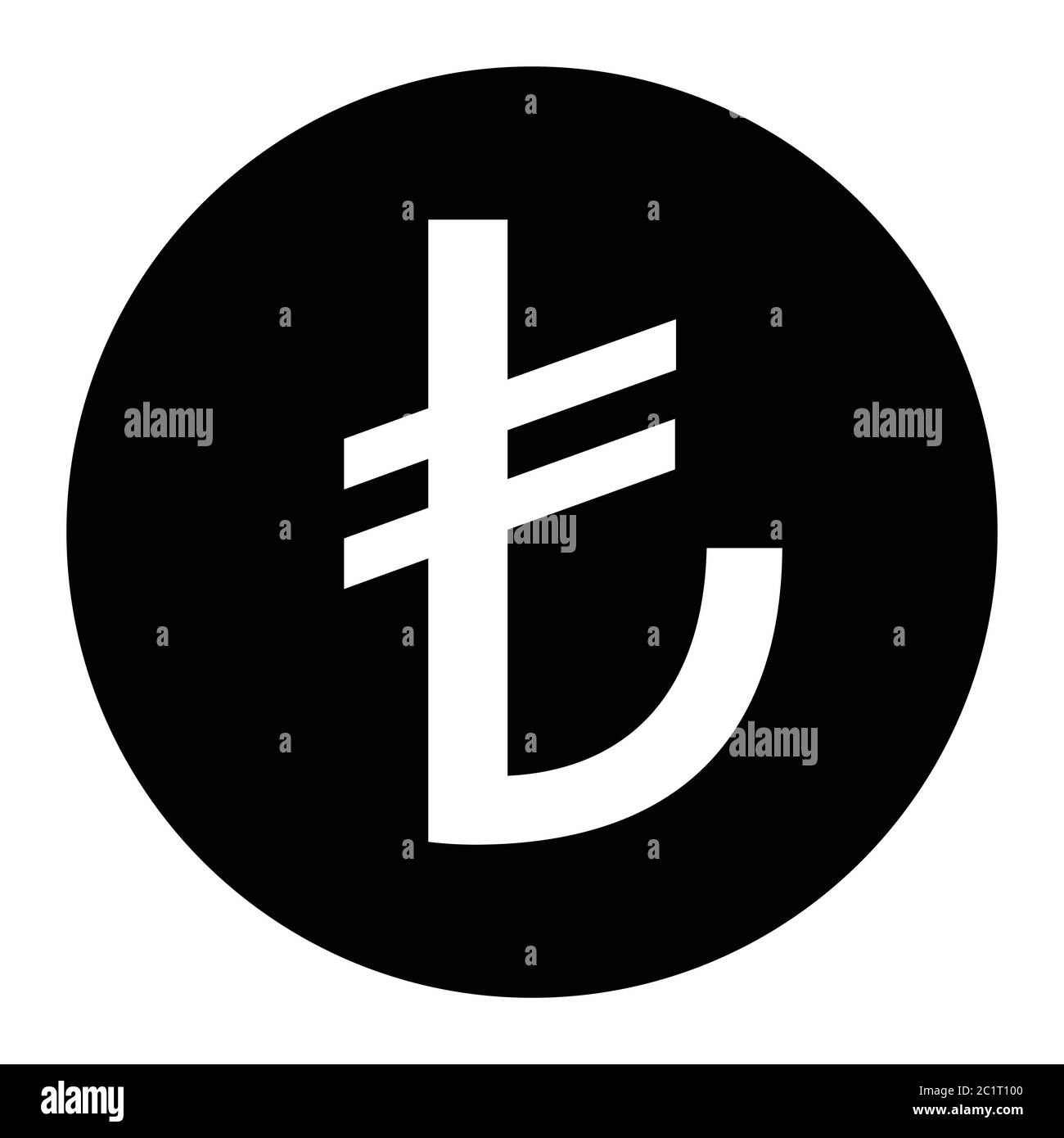 TRY Turkish Lira Sign Symbol. Black Illustration Isolated on a White ...