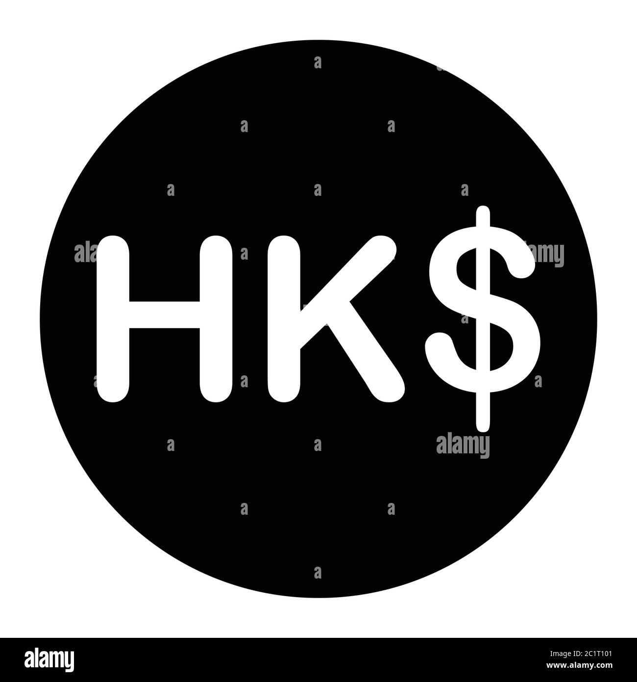 HKD Hong Kong Dollar Sign Symbol. Black Illustration Isolated on a ...