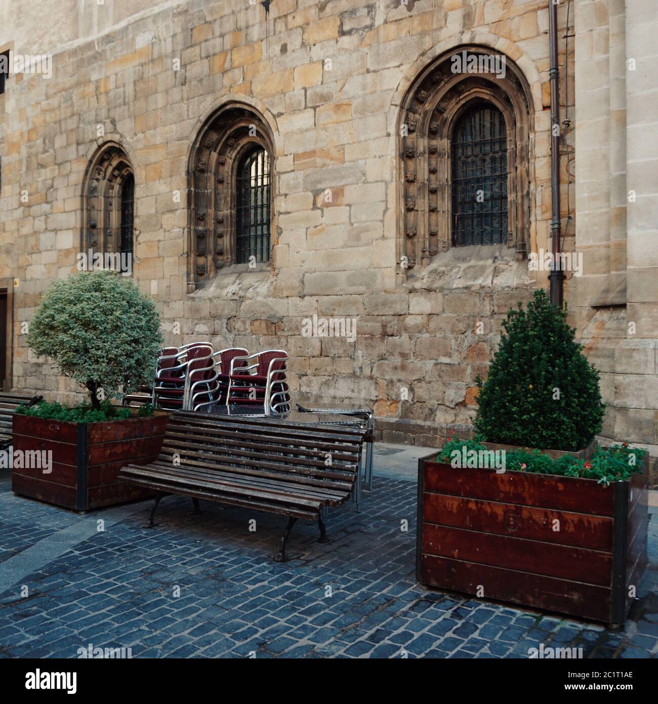 bench in the street Stock Photo - Alamy