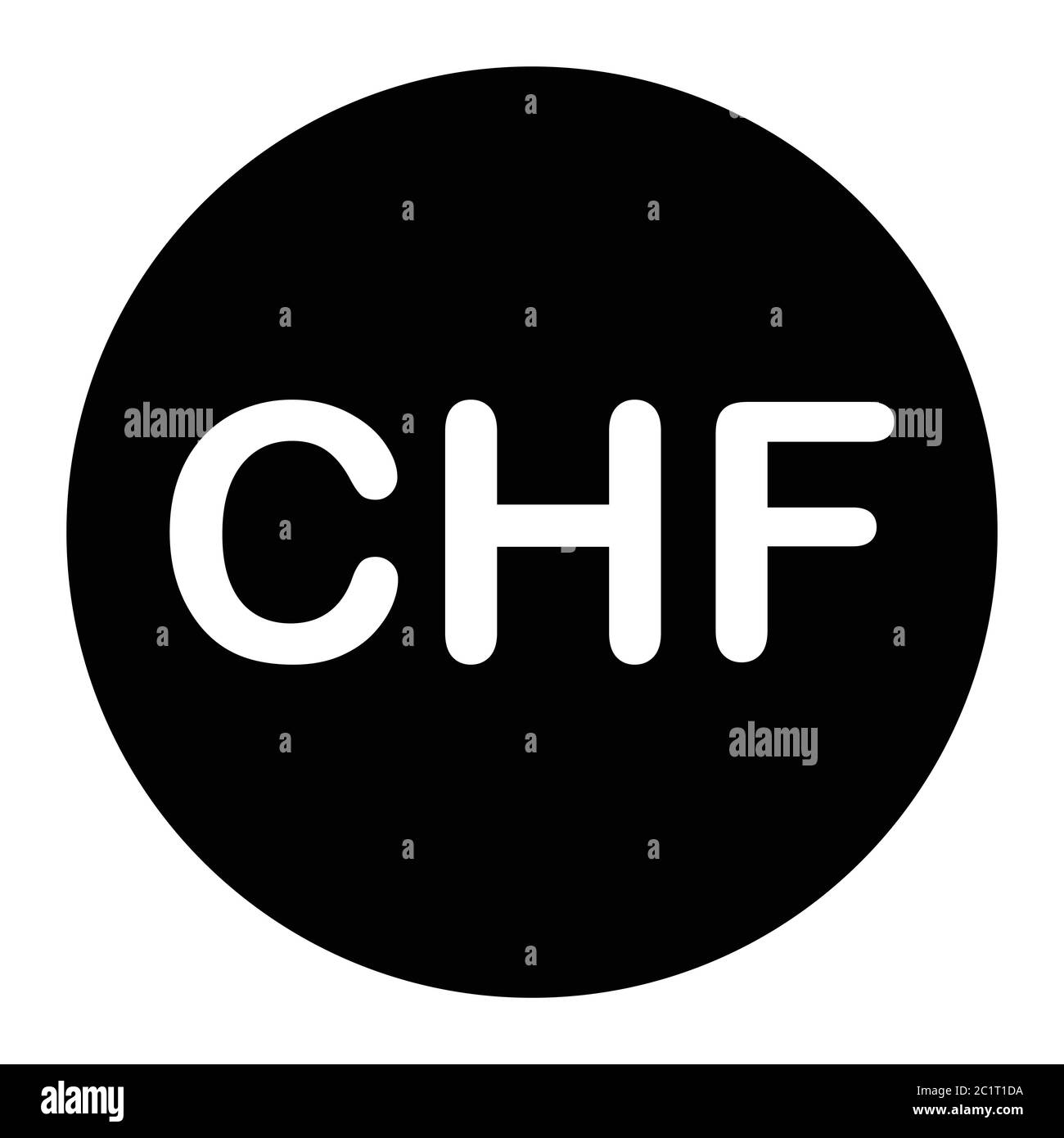 CHF Swiss Franc Symbol Sign. Black Illustration Isolated on a White ...