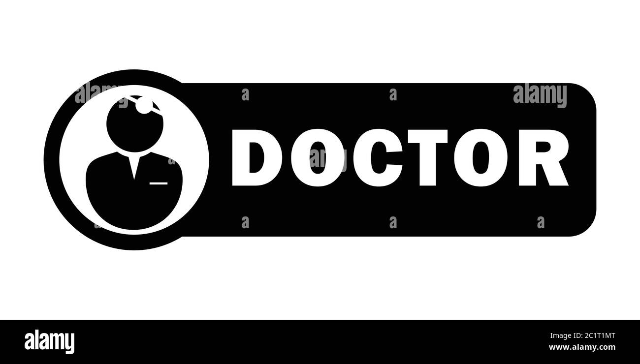 Doctor Diagram Tag with Word Text. Black Illustration Isolated on a ...