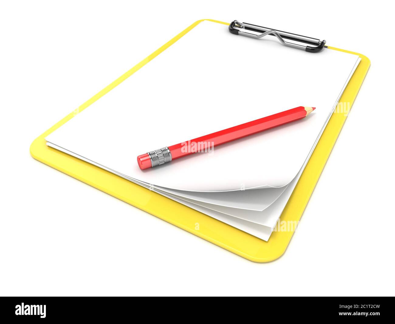 Clipboard paper sheet pencil Cut Out Stock Images & Pictures - Alamy