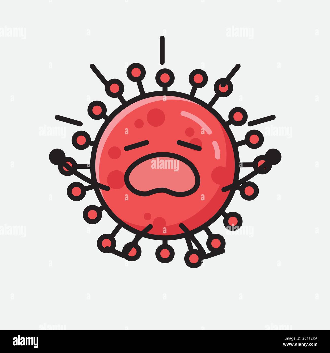 An illustration of Cute Red Corona Virus Mascot Vector Character in ...